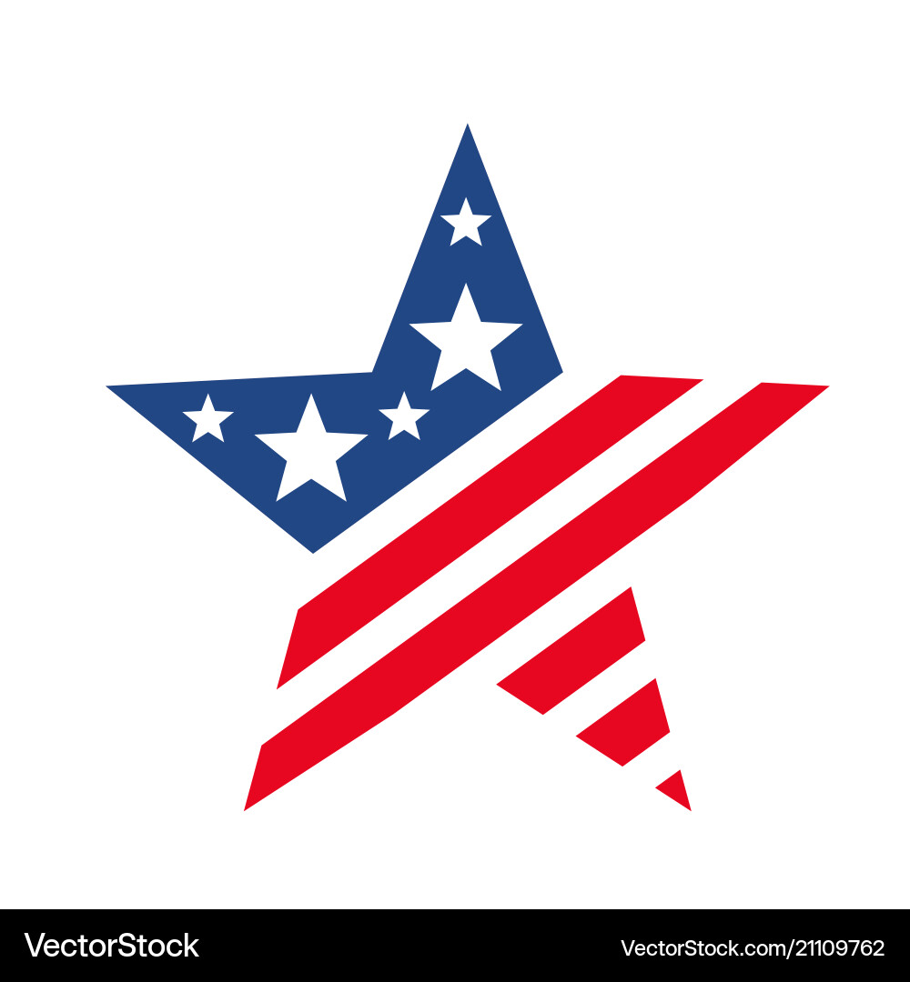 American Star Emblem Royalty Free Vector Image