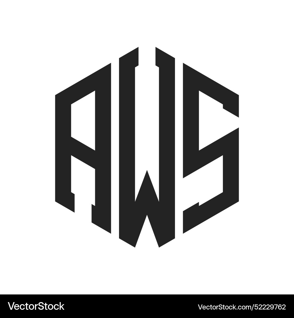 Aws logo design initial letter monogram Royalty Free Vector