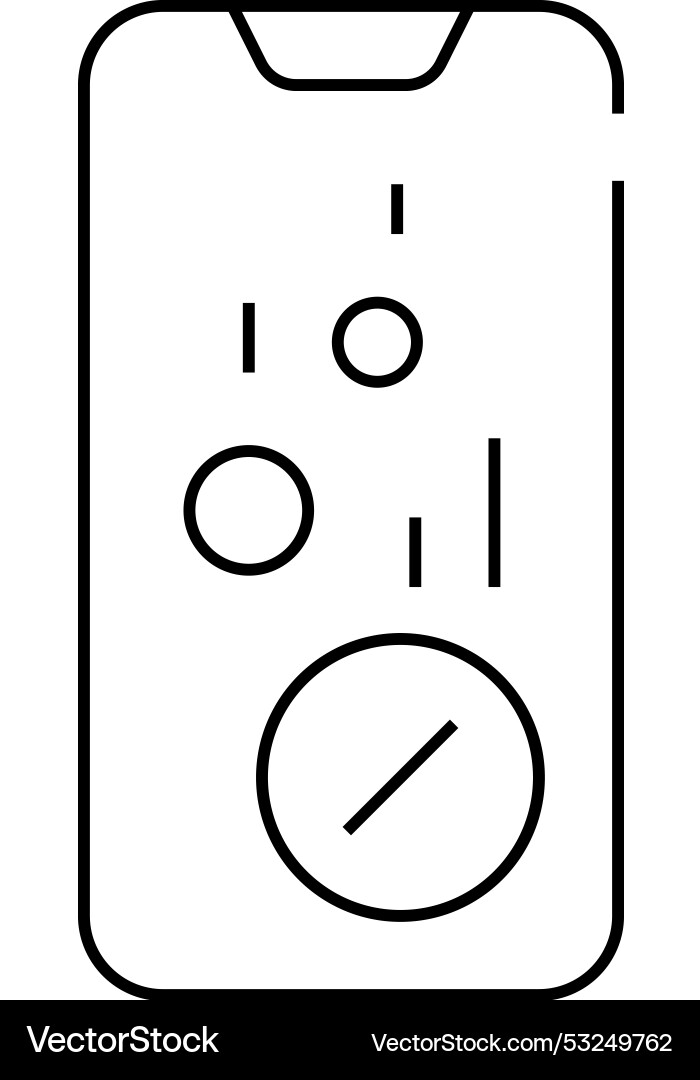 Cashback mobile app line icon Royalty Free Vector Image