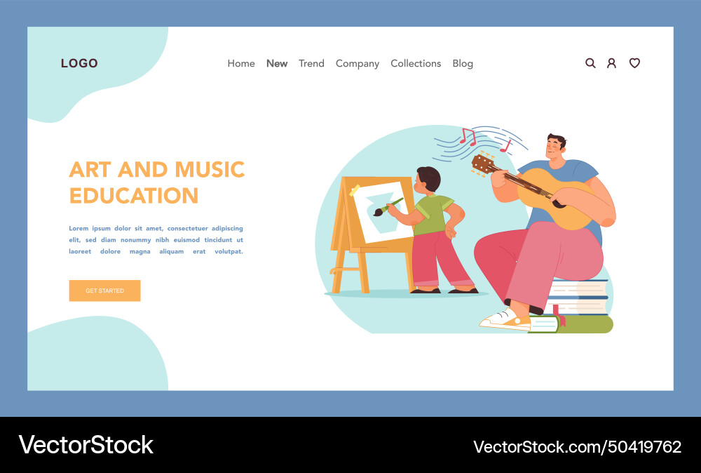Creative arts concept flat Royalty Free Vector Image