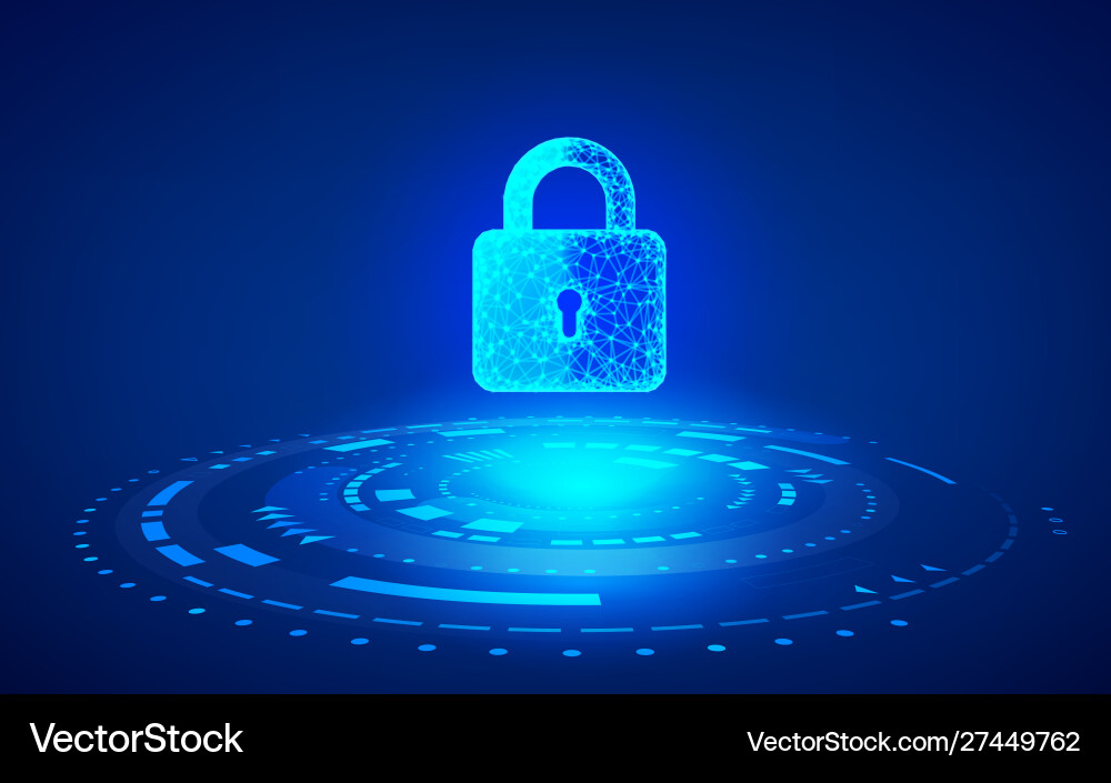 Cyber security concept closed digital padlock Vector Image