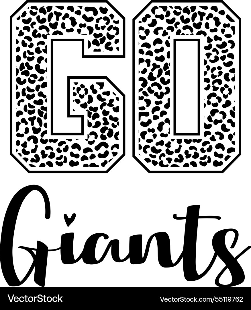 Go giants design on white background Royalty Free Vector