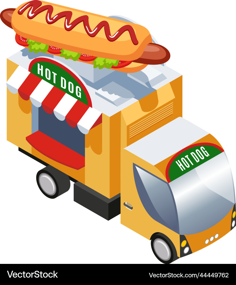 Isometric food truck Royalty Free Vector Image