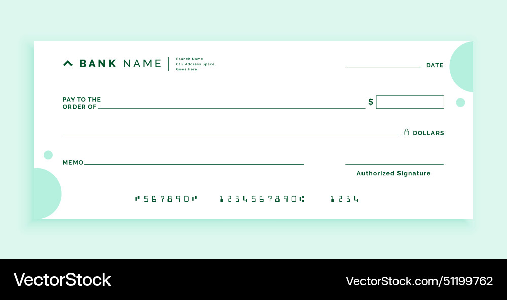 Modern bank cheque check voucher template Vector Image