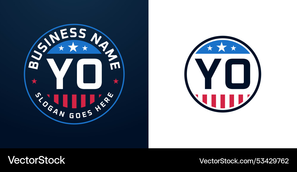 Patriotic yo logo design letter Royalty Free Vector Image