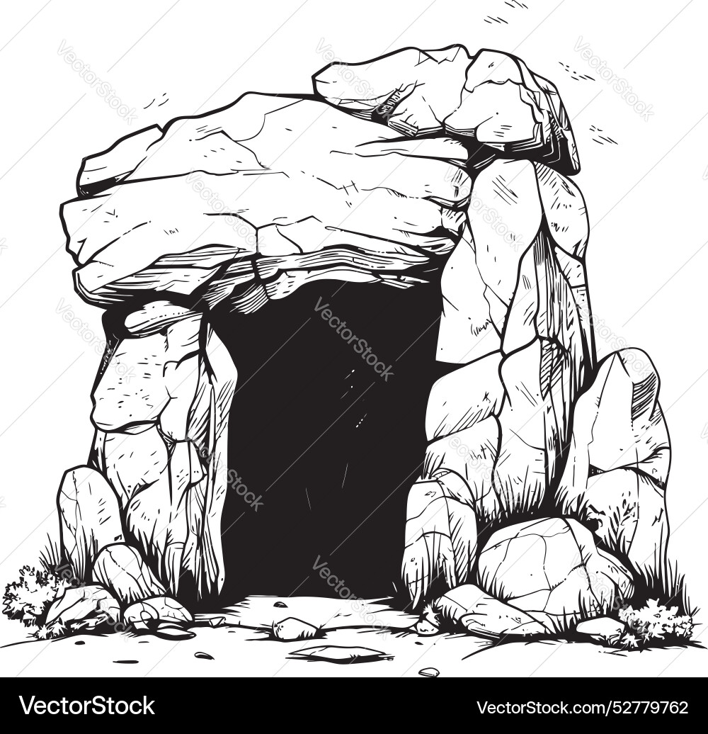 Primal sanctuary stone cave symbol age Royalty Free Vector