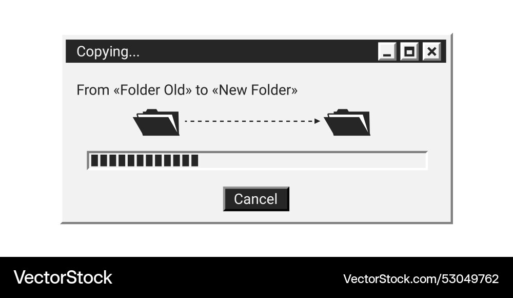 Retro loading window in black color with old Vector Image Retro loading window in black color with old Vector Image