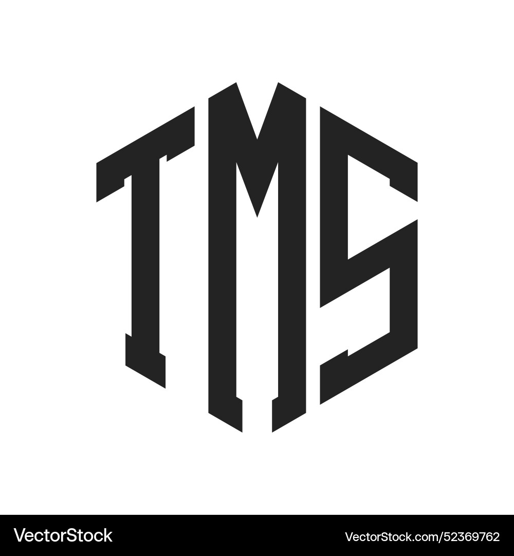 Tms logo design initial letter monogram Royalty Free Vector