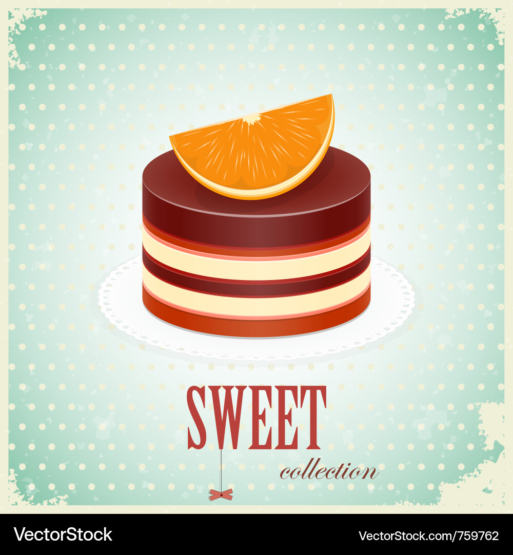 Vintage chocolate cake Royalty Free Vector Image