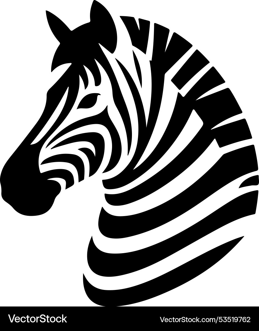 Zebra head logo icon art Royalty Free Vector Image