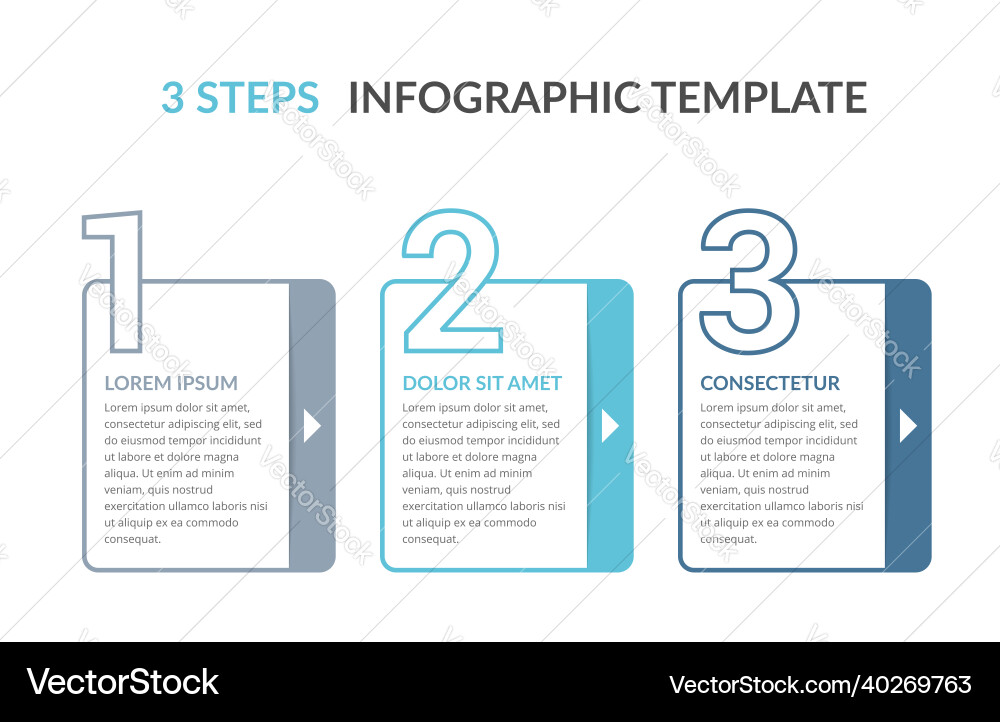3 steps - infographic template Royalty Free Vector Image