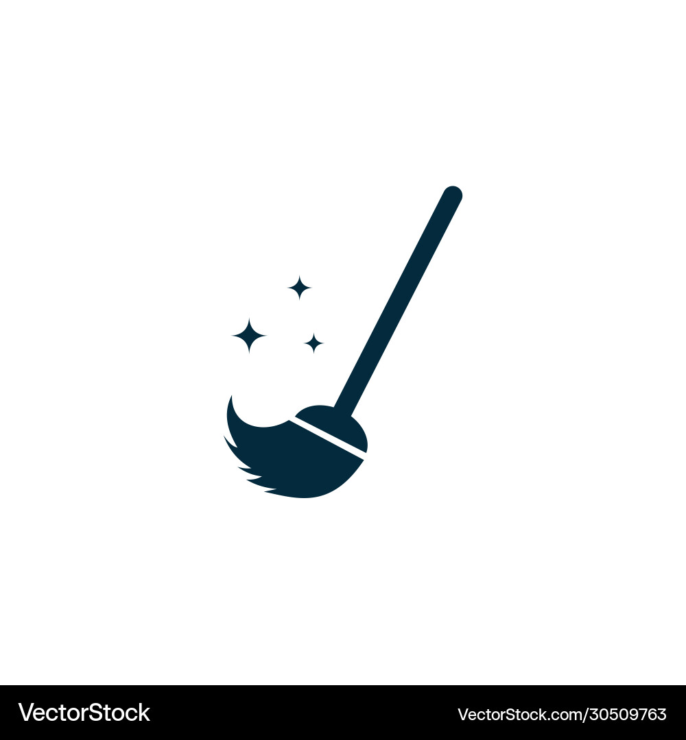 Broom logo design icon template Royalty Free Vector Image