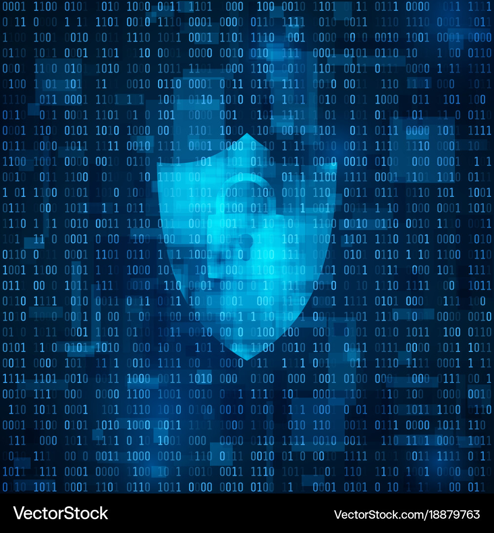 Concept of cyber security cyberspace bynary code Vector Image