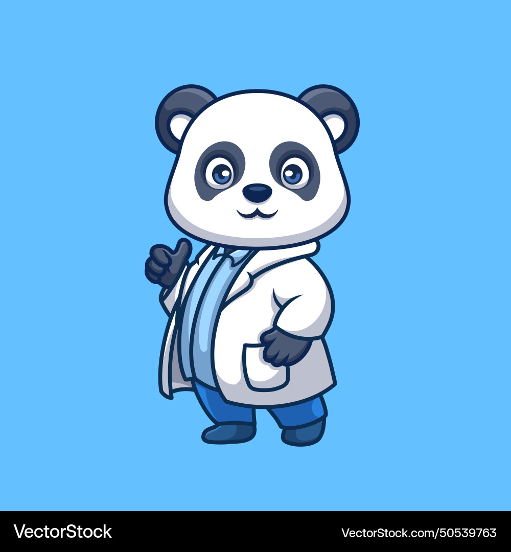 Doctor panda cute cartoon Royalty Free Vector Image