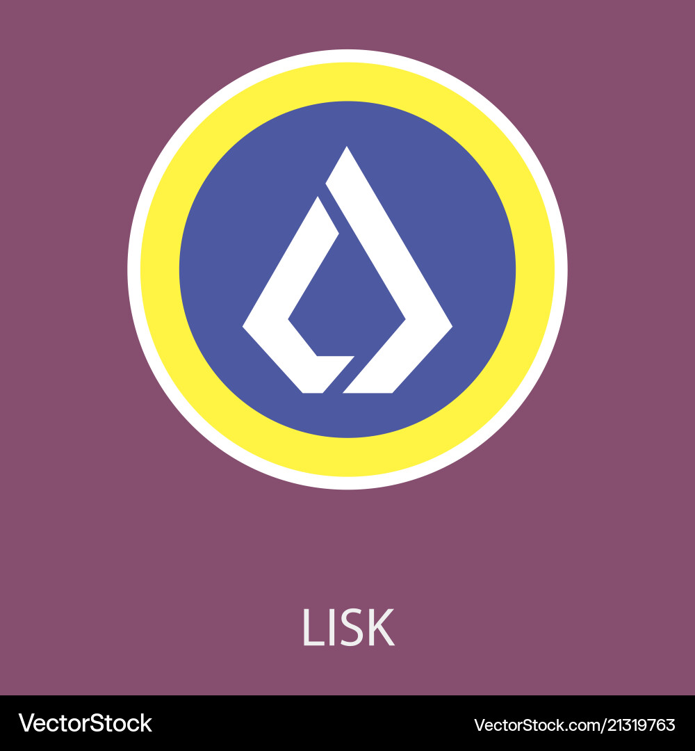 Lisk lsk digital cryptocurrency logo Royalty Free Vector