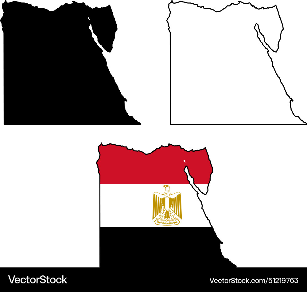 Map of egypt flag maps territory Royalty Free Vector Image