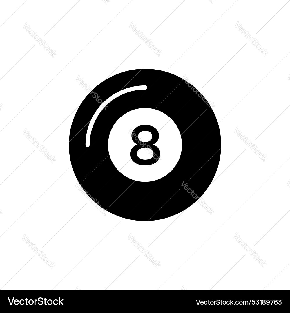 Pool 8 ball icon isolated on white background Vector Image