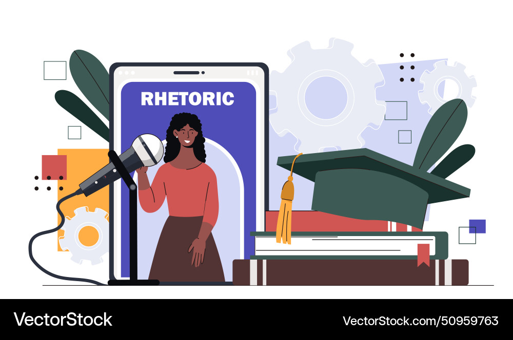 Rhetoric class concept Royalty Free Vector Image