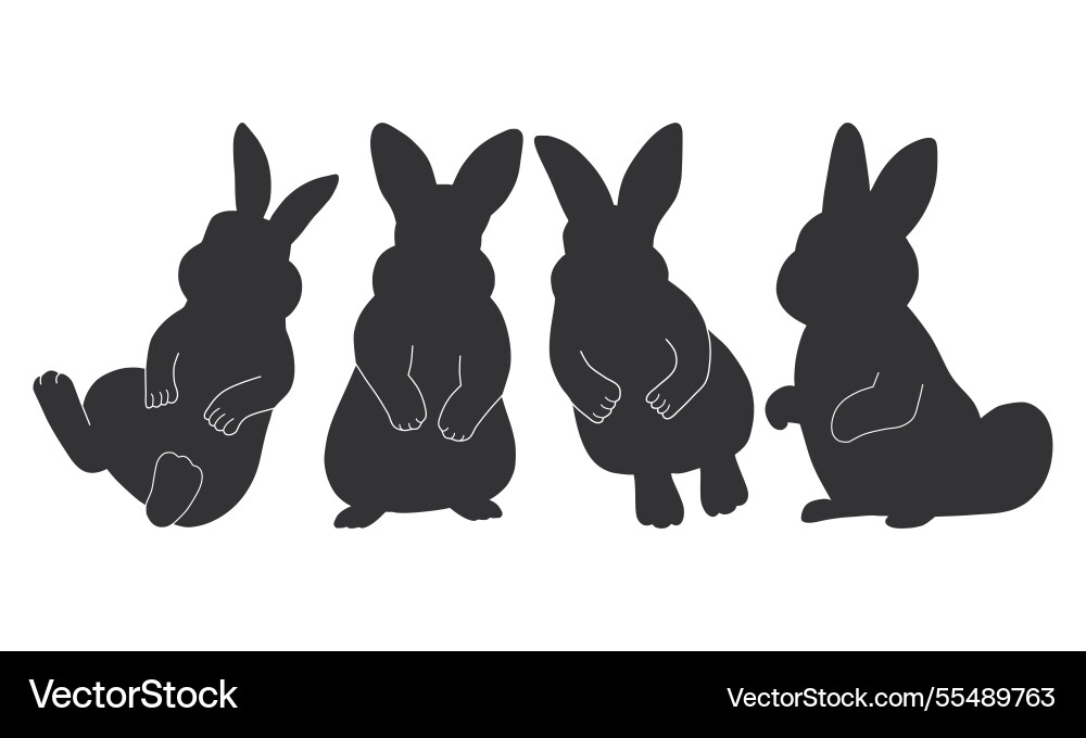 Simple cute rabbit animal silhouette Royalty Free Vector