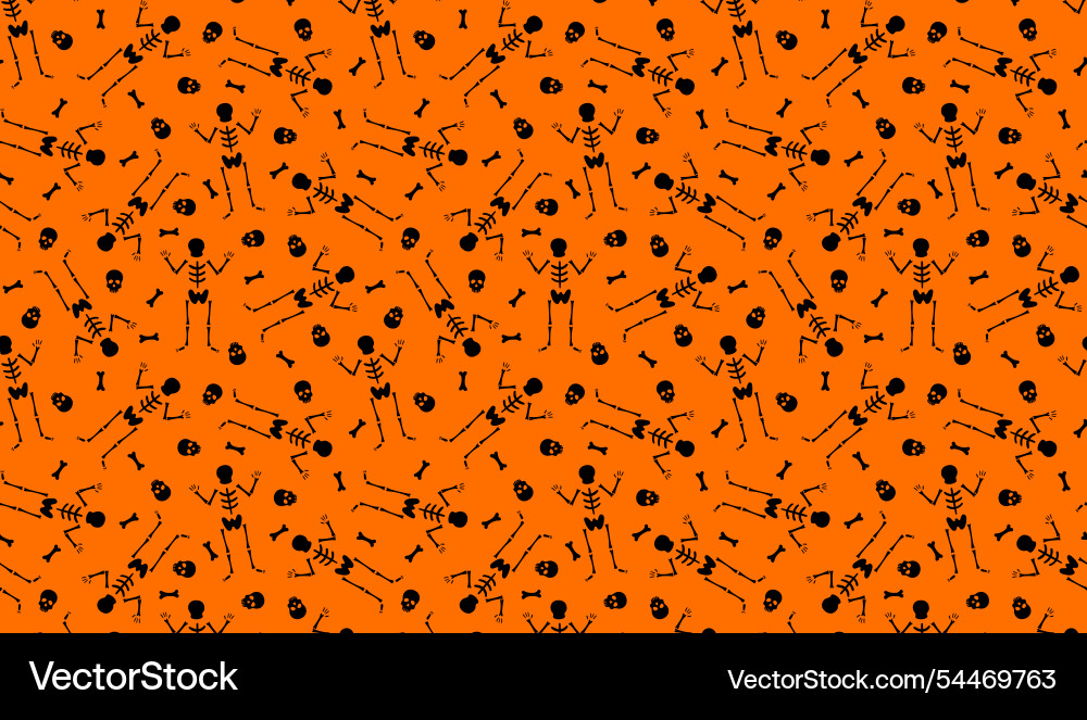 Simple skeleton pattern horizontal orange Vector Image