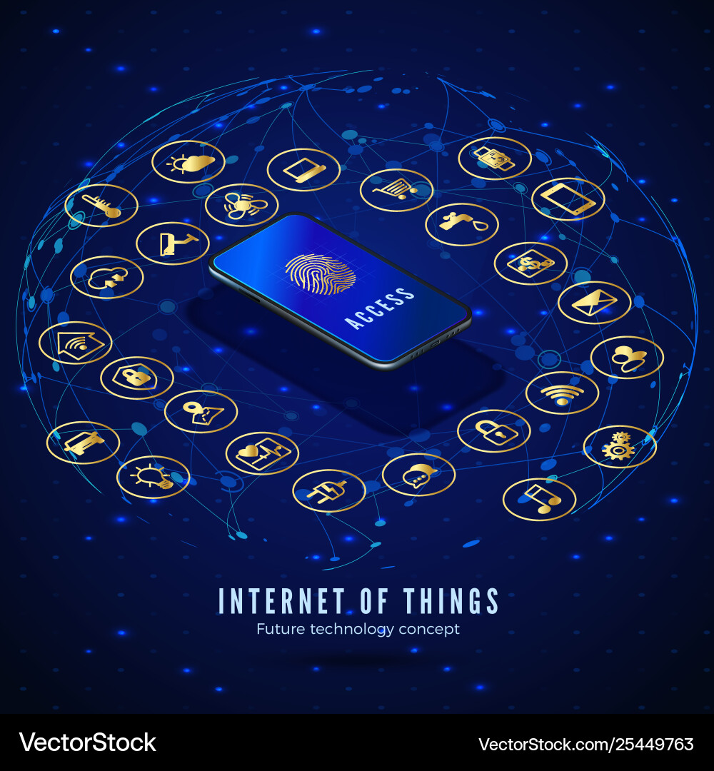Smart IoT Network Banner Royalty Free Vector Image