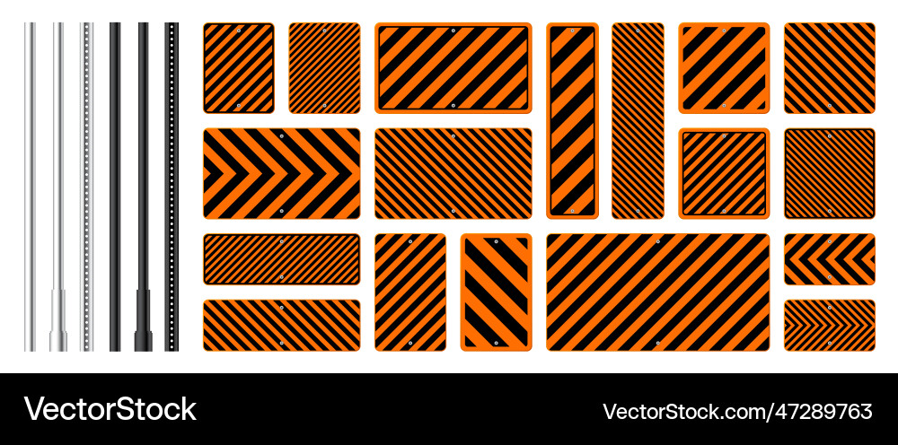 Warning danger signs attention banners Royalty Free Vector