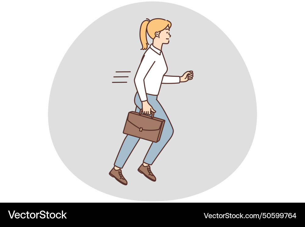 Businesswoman rushing to work Royalty Free Vector Image