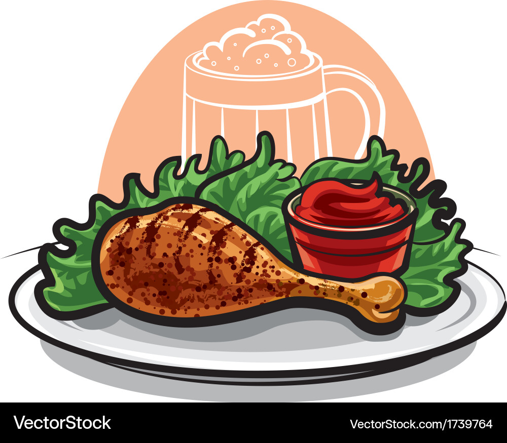 Chicken leg Royalty Free Vector Image - VectorStock