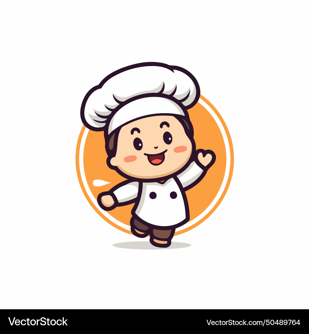Cute chef cartoon character concept Royalty Free Vector