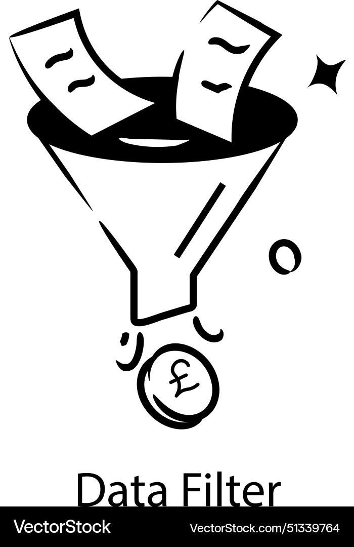 Data filter Royalty Free Vector Image - VectorStock