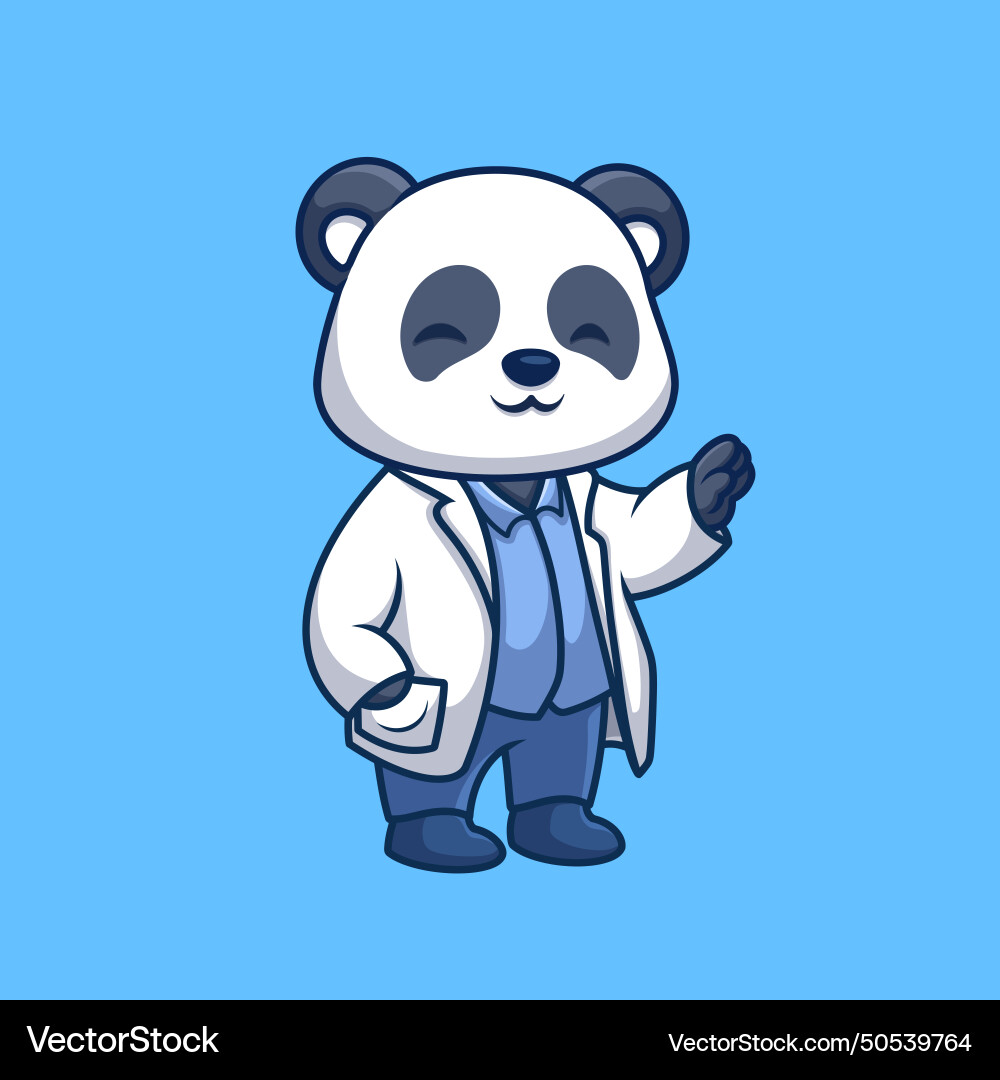 Doctor panda cute cartoon Royalty Free Vector Image