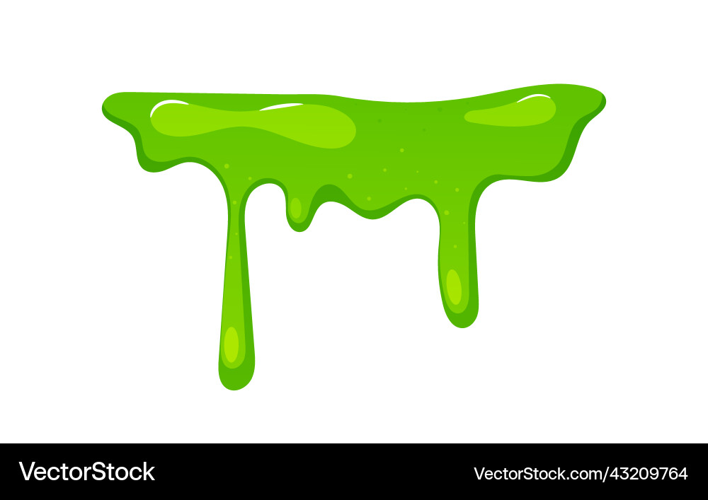 Dripping green slime border isolated element Vector Image