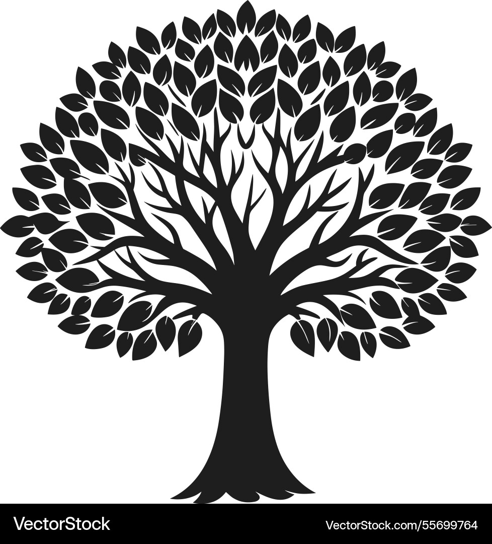 Elegant tree silhouette - nature Royalty Free Vector Image