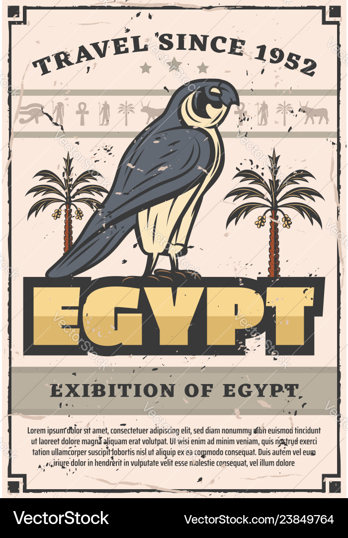 Horus falcon bird ancient egypt Royalty Free Vector Image