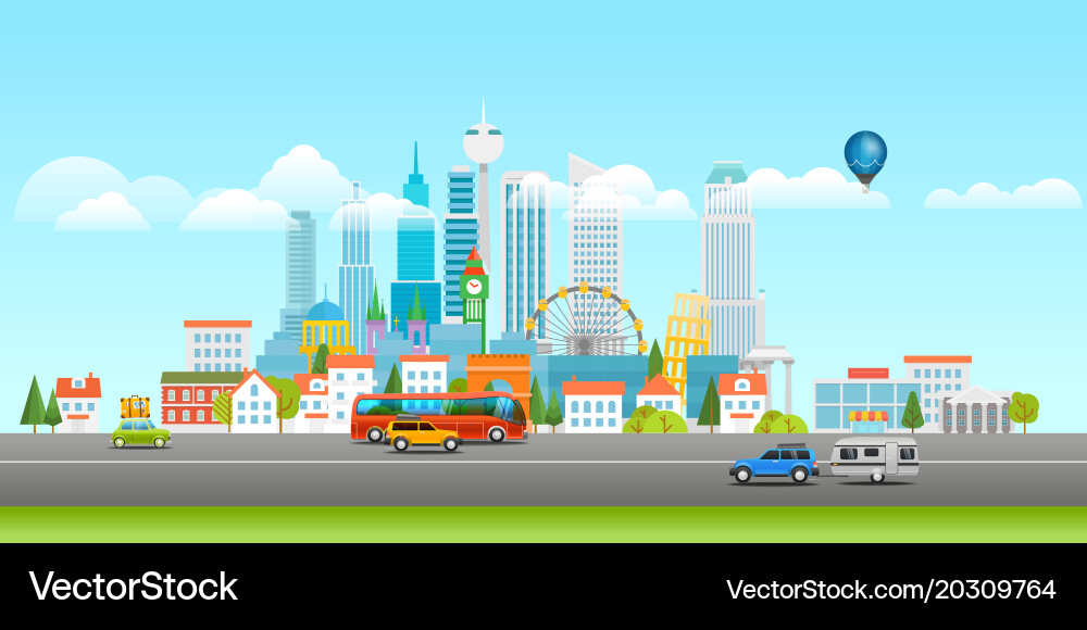 Urban Cityscape Panorama Royalty Free Vector Image