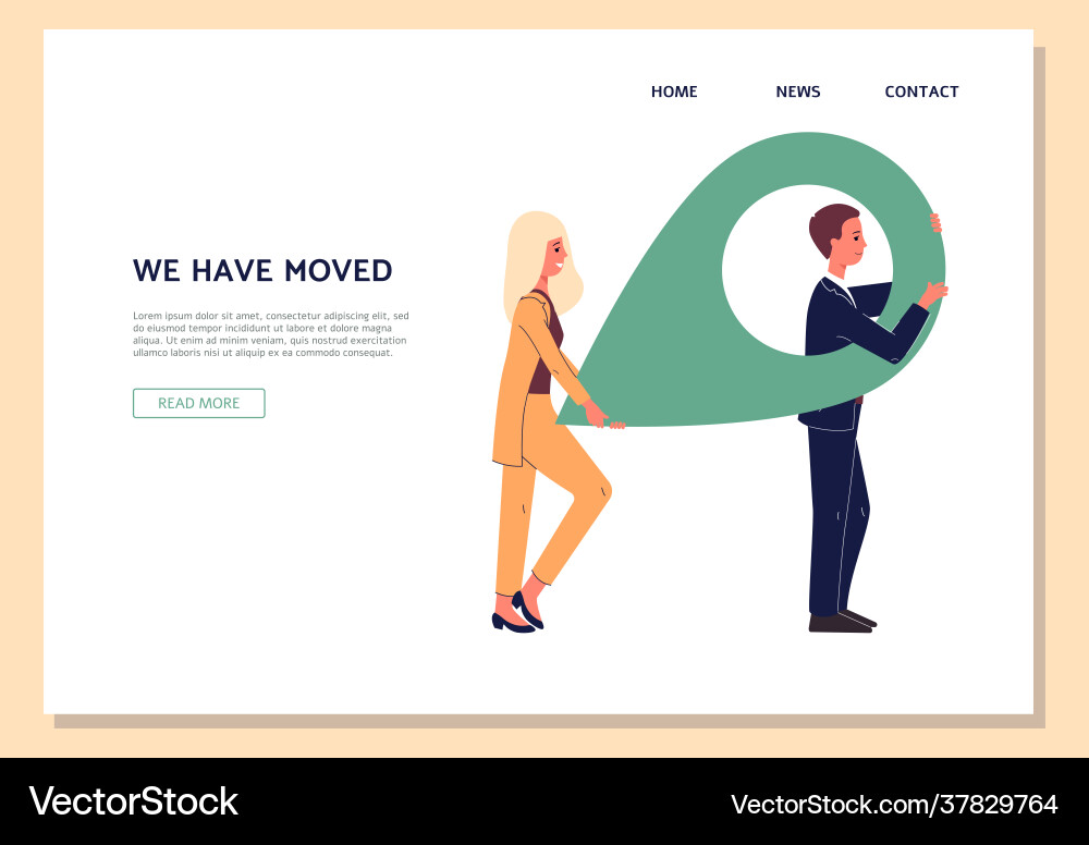 Web banner announcing company or office moving Vector Image