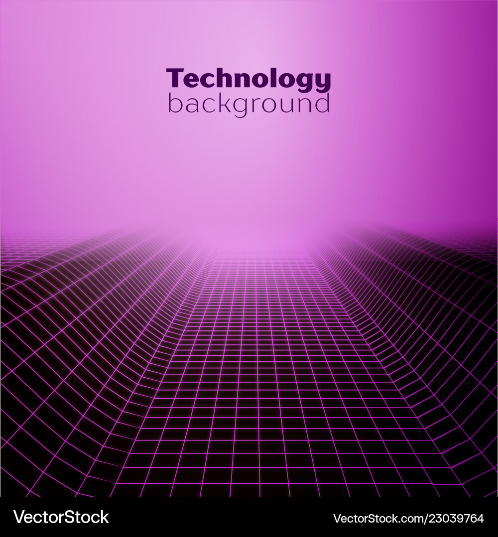 Wireframe landscapetechnology background Vector Image