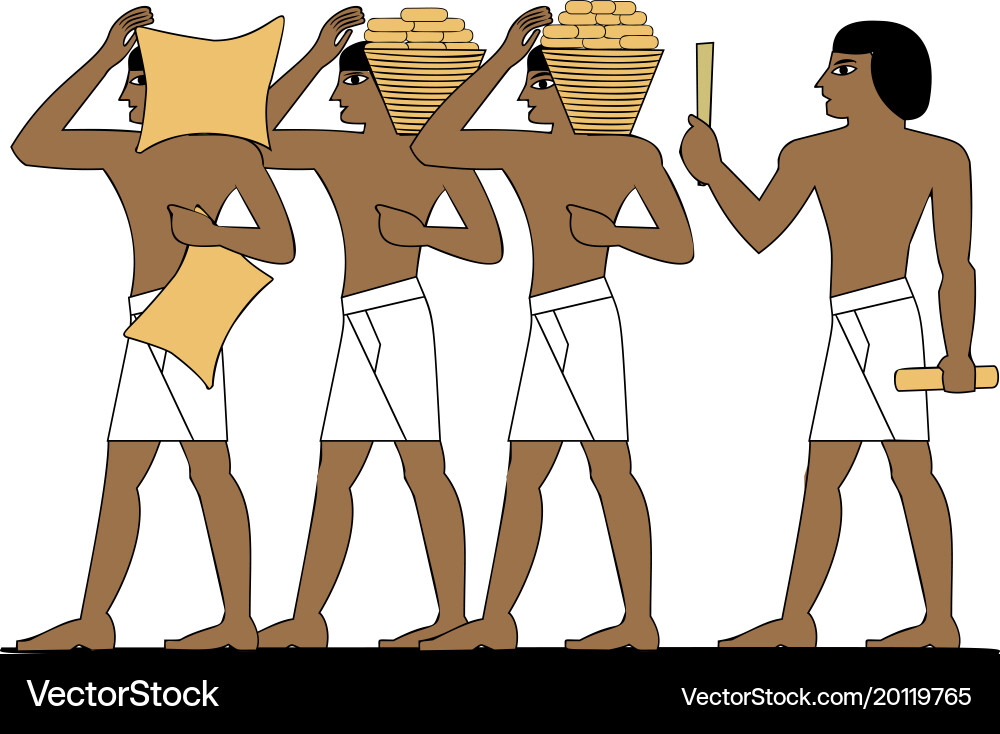 Ancient egypt builders Royalty Free Vector Image