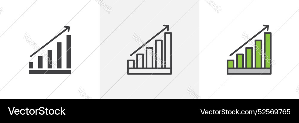 Business performance icon set on white background Vector Image