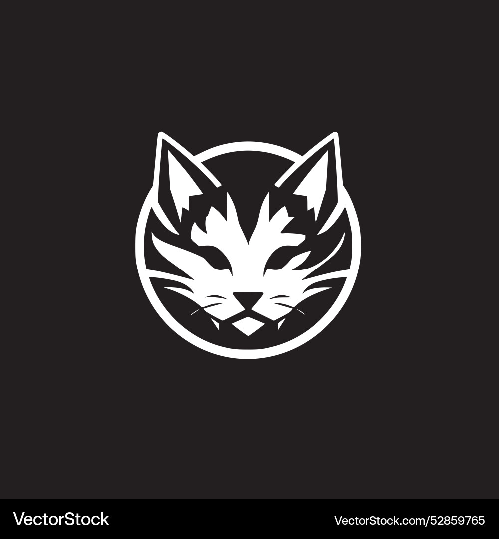 Cat - black and white Royalty Free Vector Image