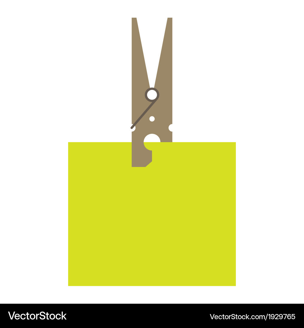 Clothes peg and reminder note Royalty Free Vector Image