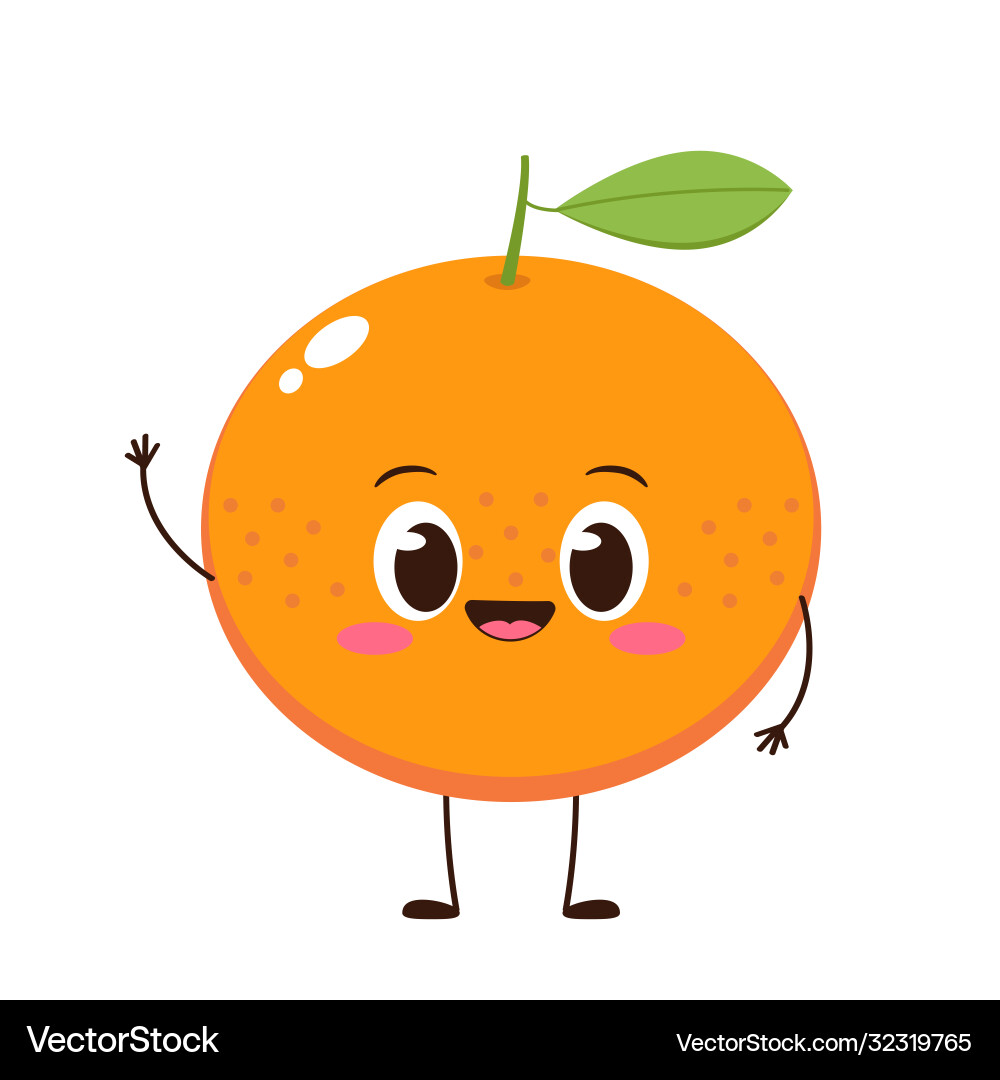 Cute and happy orange character Royalty Free Vector Image