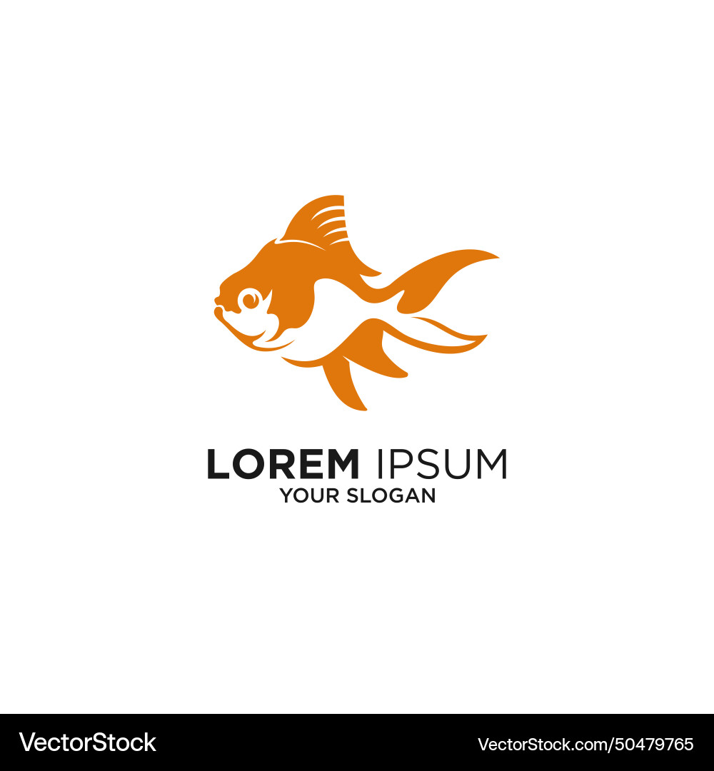 Gold fish silhouette logo designs Royalty Free Vector Image