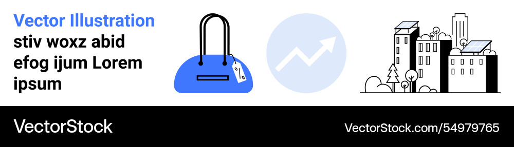 Growth and urbanization visualization with trend Vector Image