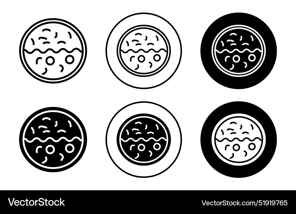 Kare raisu icon collection of outline thin line Vector Image