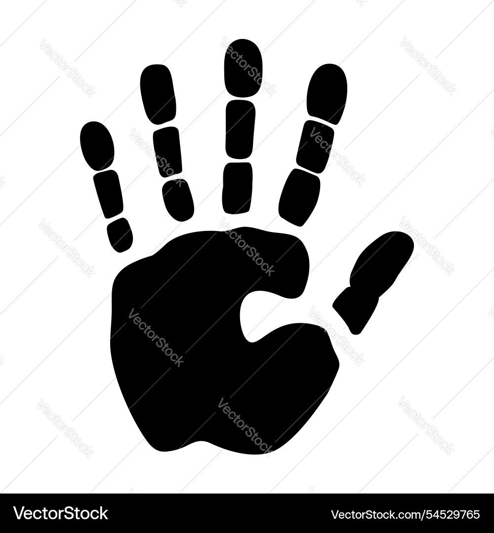 Right hand handprint symbol icon Royalty Free Vector Image