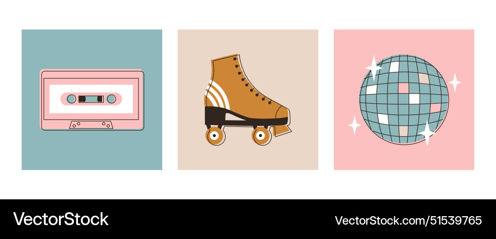 Set retro elements from 90s Royalty Free Vector Image