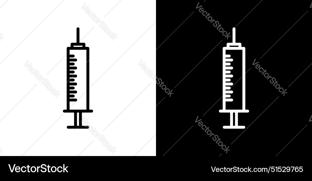 Syringe icon set flu shot injector symbol Vector Image