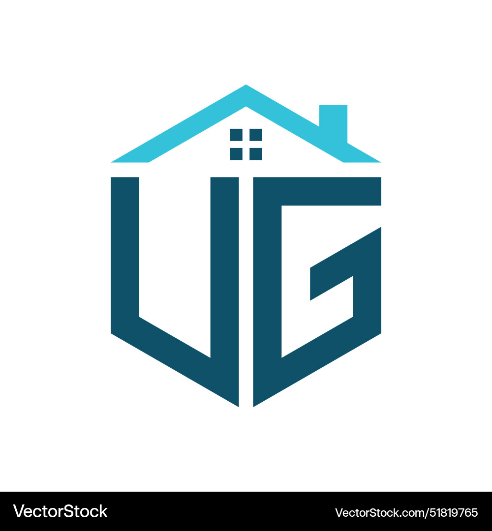 Ug house logo design template letter Royalty Free Vector