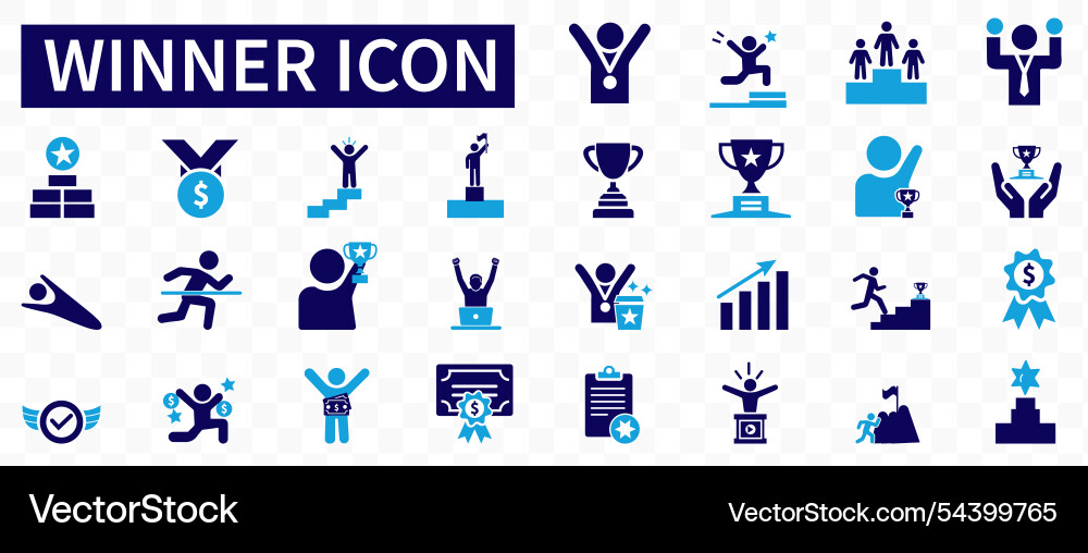 Victory Icon Set Royalty Free Vector Image - VectorStock
